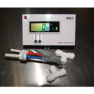 HM Digital DM-2EC Commercial In-Line Dual EC Monitor, 0-9990 µS Range, +/- 2% Readout Accuracy