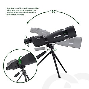 ESSLNB Spotting Scope with Tripod and Phone Adapter BAK4 25-75X70 FMC Target Spotting Scope for Hunting Straight Spotting Scope for Target Shooting Bird Watching