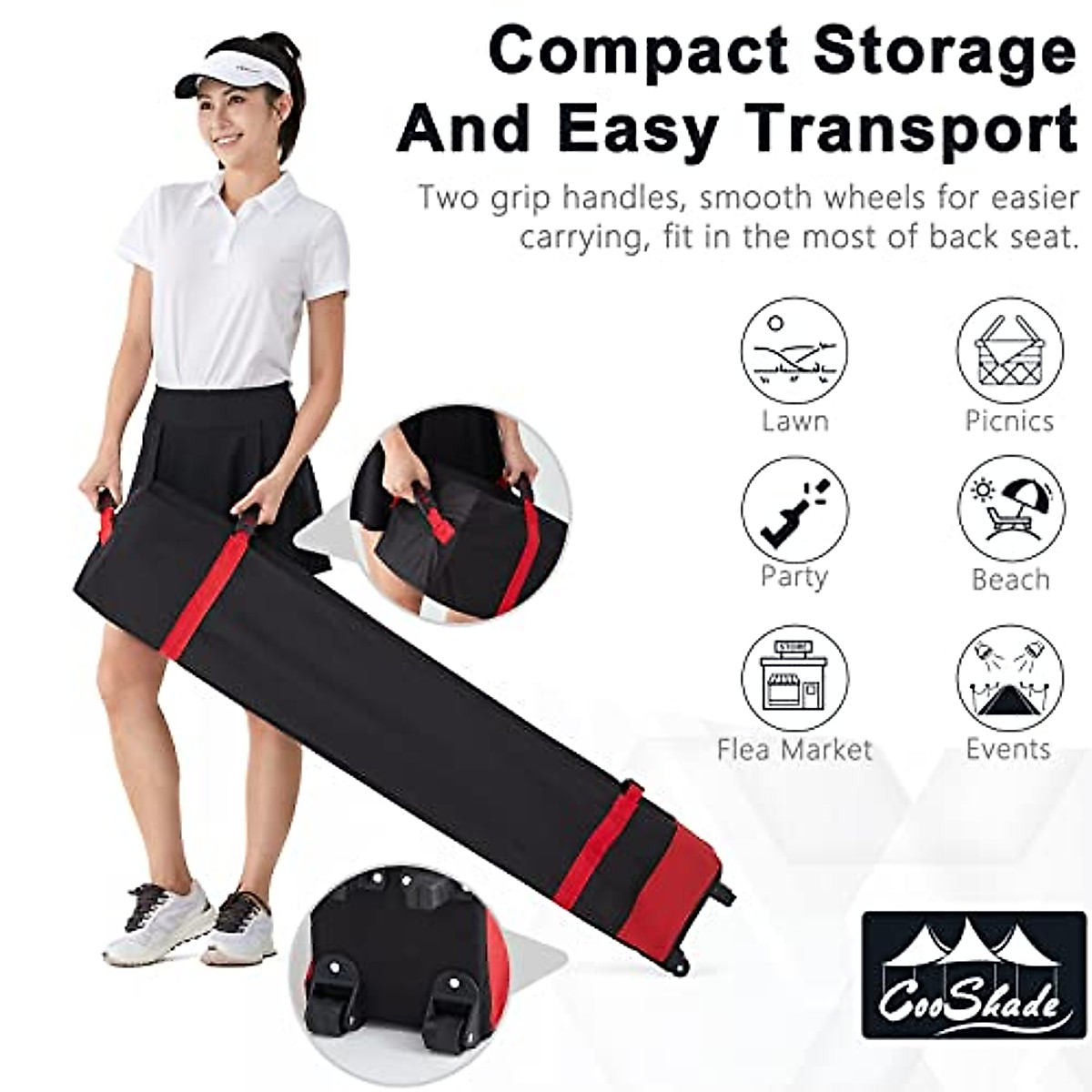 COOSHADE Durable Easy Pop Up Canopy Tent 12x12Ft(White)