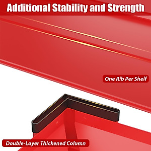 Homdox 72”H Garage Shelving, 1650LBS Heavy Duty Storage Shelves, 5 Tier Adjustable Metal Shelves for Storage, Industrial Shelving Commercial Utility Shelf, 36" W x 16" D x 72" H, Red