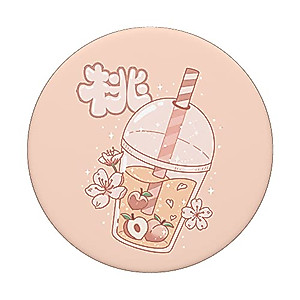 Peach Juice Tea Cute Kawaii Harajuku Aesthetic PopSockets Swappable PopGrip