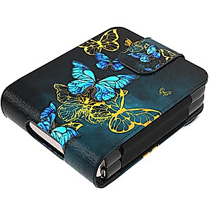 NKase Holster Case for Samsung Galaxy Z Flip 5,Z Flip 4,Z Flip 3, Motorola Razr Plus Case,Samsung Z Flip 5 Case with Ring,Galaxy Z Flip 5 Leather Pouch Cute Girly Butterfly Z Flip 5 Holster Case