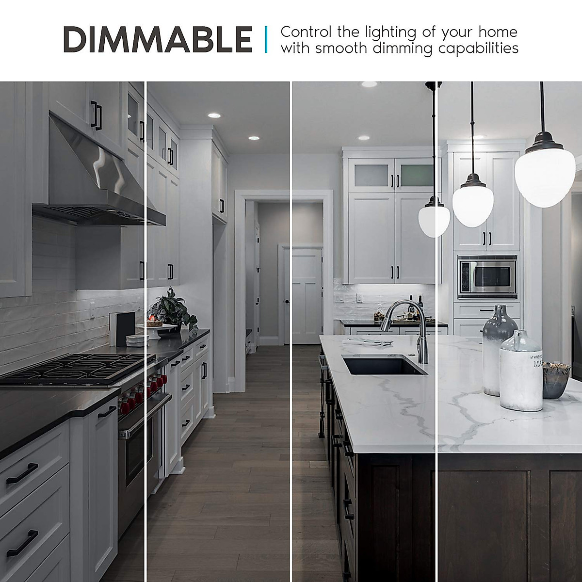 LUXRITE A19 LED Light Bulbs 100 Watt Equivalent Dimmable, 5000K Bright White, 1600 Lumens, Enclosed Fixture Rated, Standard LED Bulbs 15W, Energy Star, E26 Medium Base - Indoor and Outdoor (12 Pack)