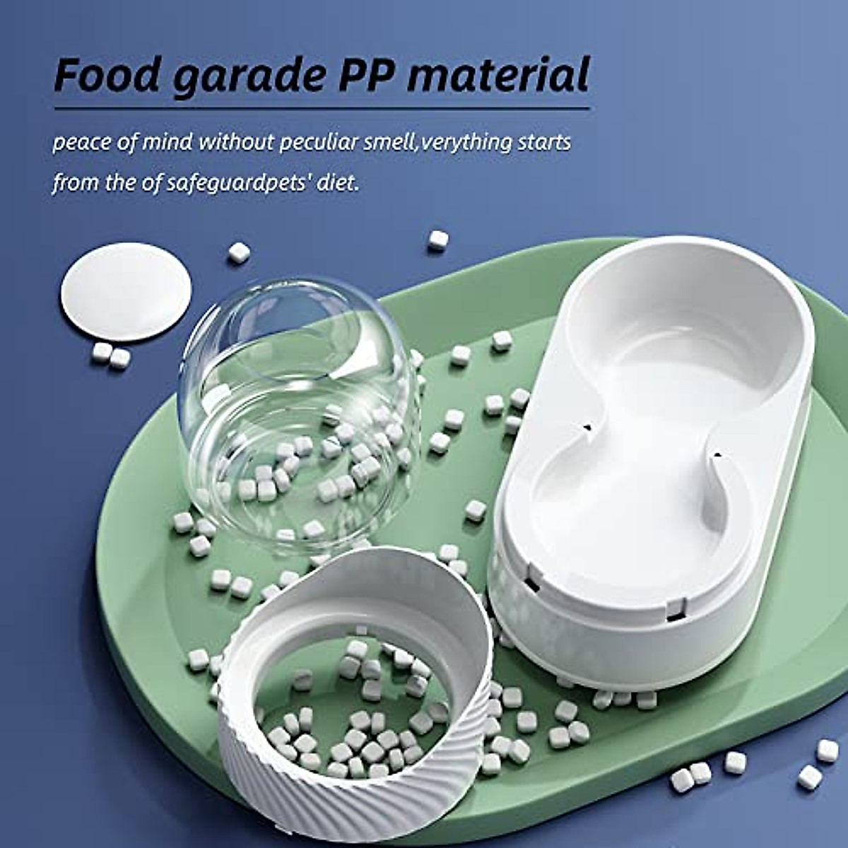 Automatic Cat Feeders Pet Water Dispenser Suit, Anti-blocking and Anti-overturning Design, Automatic Gravity Dog Feeder Dog Water Bowl Dispenser,suitable for Cats and Small and Medium Pet Dogs