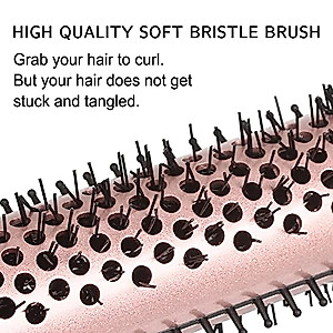 PHOEBE 1.25 Inch Curling Iron Brush Ceramic 1 1/4 Inch Double PTC Heated Hair Curling Comb Tourmaline Ionic Hair Curler Curling Iron Dual Voltage for Traveling On Long, Medium Hair