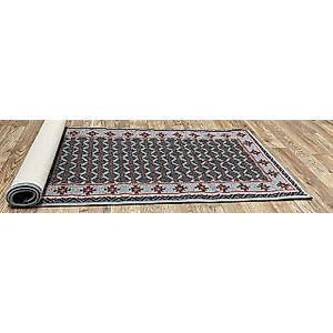 Gloria Kitchen Mat Low Profile Non Slip Skid Resistant Thin Kitchen Runner Rugs (2x7, 1992-Gray)