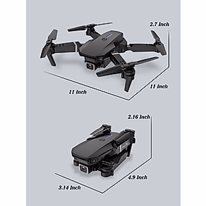 Kids Drone with Camera Foldable Mini Drone for Kids Boys Beginners Toys Drone Gestures Selfie One Key Start 360° Flips 2 Batteries Toy Gifts for Boys Black