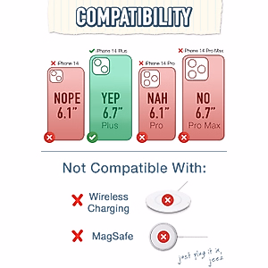 Smartish® iPhone 14 Plus Wallet Case - Wallet Slayer Vol. 2 [Slim + Protective] Credit Card Holder w/Kickstand - Drop Tested Hidden Card Slot Compatible w/Apple iPhone 14 Plus - Black Tie Affair