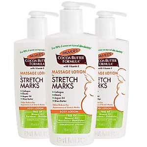 Palmer's Cocoa Butter Formula Massage Lotion for Stretch Marks and Pregnancy Skin Care, 6.5 Ounces (Pack of 3)