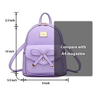 I IHAYNER Girls Bowknot Cute Leather Backpack Mini Backpack Purse for Women Turquoise