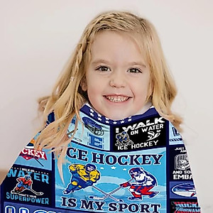 Hockey Gifts,Ice Hockey Blanket for Teen Boys Girls Men,Winter Gifts for Hockey Lovers Kids Coach,Soft Warm Ice Hockey Throw Blanket for Couch Bed Car Office nap Blanket,All Season Use(40"×50"-S)