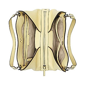 Calvin Klein Ellie Novelty Triple Compartment Shoulder Bag, Lemon,One Size