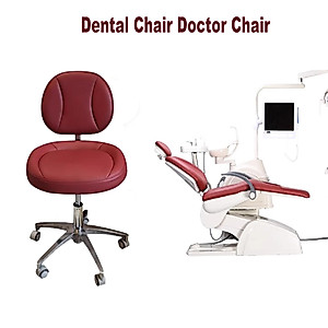 SFKLYU Dentist Chair Doctor Chair Dental Stool Assistant Stool with Backrest Microfiber Leather Height Adjustable,A6