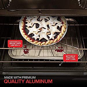 Stock Your Home Disposable Foil Oven Liners (10 Pack) Aluminum Foil Oven Liners for Bottom of Electric Oven & Gas Oven, Reusable Oven Drip Pan Tray for Cooking and Baking, Disposable Baking Mats