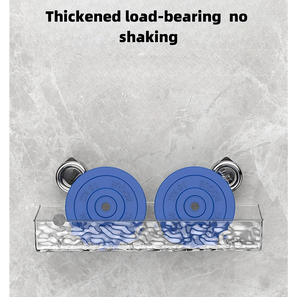 ROKIE Shower Caddy Suction Cup Storage Rack Clear Acrylic Shower Shelves Glacier Water Ripples Corner Shelf For Bathroom Shower Accessories (J)