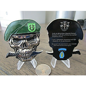 United States Army 10th Special Forces Group Green Berets Creed 10th SFG(A) Reapers Skull Challenge Coin