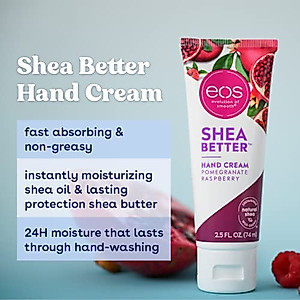 eos Shea Better Hand Cream - Pomegranate Raspberry, Natural Shea Butter Hand Lotion and Skin Care, 24 Hour Hydration with Shea Butter & Oil, 2.5 oz
