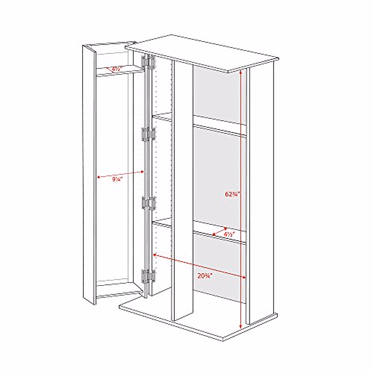 Prepac Grande Locking Media Storage Cabinet with Shaker Doors Storage Cabinet, Black & Locking Media Storage Cabinet with Shaker Doors Storage Cabinet, Black