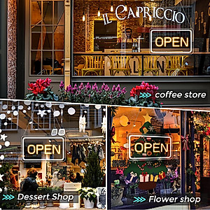 Open Signs for Business, COB Chip LED Neon Open Sign, 16"x 9" Bright Electric Light Up Open Signs with ON/OFF Switch for Bars, Stores, Coffee Shop, Hotel, Window, Outdoor etc.