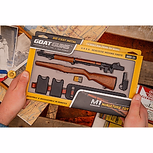 GOAT GUNS Miniature M1 Garand Model Black / Wood Grain | 1:3 Scale Diecast Metal