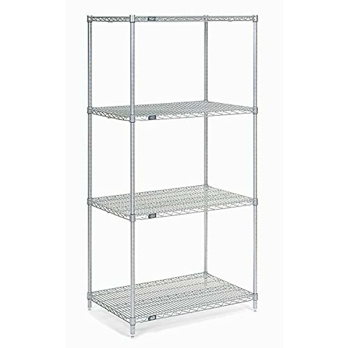 Nexel Chrome Wire Shelving, 30" W X 24" D x 74" H