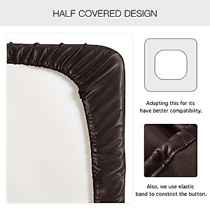 Yates Home PU Leather Couch Sofa Cushion Slipcover Water-Proof Elastic Chair RV Seat Covers Sofa Furniture Protector Slip Cover for Settee Seater Replacement in Living Room（Loveseat, Chocolate）