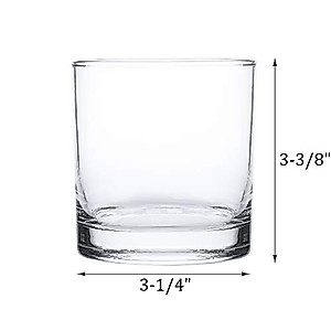 Kingrol 12 Pack Double Old Fashioned Whiskey Glasses, 10 oz Rocks Glasses Drinking Glasses for Scotch, Bourbon, Cocktails, Beverages, Water