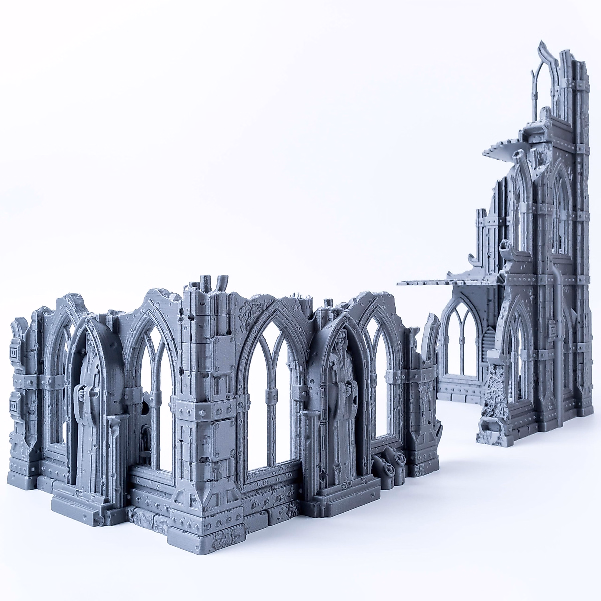3D Vikings Gothic Ruins Series - Set 1: Three-Story Ruined Edifice and Adjacent First Floor Remnant, 28/32mm Scale