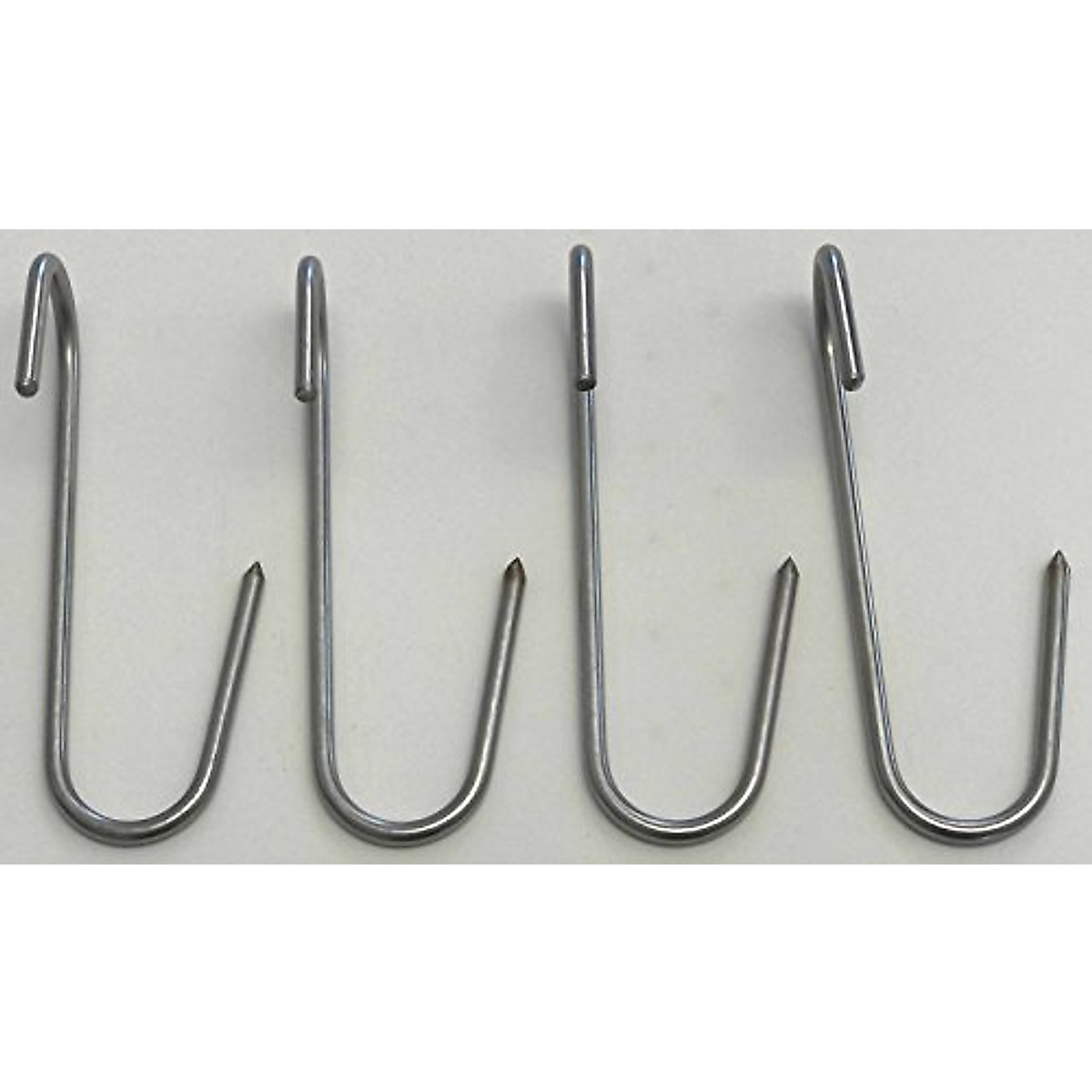 RiversEdge Products Stainless Meat Hooks, Smoker Hook, 7" Right Angle, 4 Pack