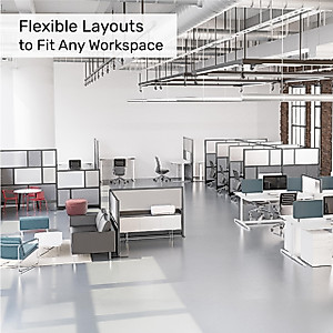 Stand Up Desk Store ReFocus Modular and Expandable Office Partition Wall System (70" W x 70" H Freestanding Divider Wall)