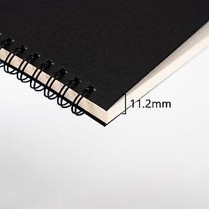 DSTELIN 9 inch x 6 inch, 100GSM, Blank Spiral Notebook, 3-Pack, Soft Cover, Sketch book, 160 Pages / 80 Sheets, (Black)