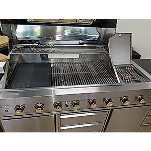 Black Stainless Steel 8 Burner 3 in 1 Island BBQ Outdoor Electric Grill Kitchen, Propane or Natural Gas, with Sink, Side Burner, LED Lights on Knobs, and Free Protective Grill Cover