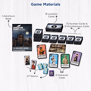 Adventure Games: The Grand Hotel Abaddon - A Kosmos Game from Thames & Kosmos | Collaborative, Replayable Storytelling Gaming Experience for 2 to 4 Players Ages 12+, Grey