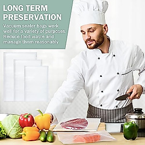 Windyun 300 Pcs Vacuum Sealer Bags for Food Bulk, Gallon 11 x 16 In, Quart 8 x 12 In, Pint 6 x 10 in, Commercial Grade Precut Bag for Sous Vide Food Storage Meal Prep Puncture Prevention Heavy Duty