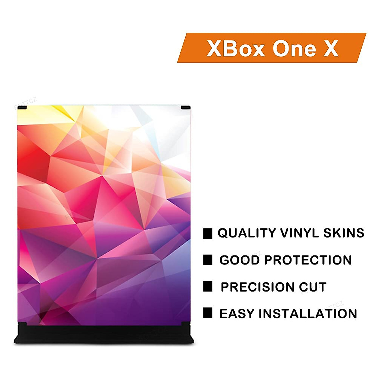 FOTTCZ Whole Body Vinyl Sticker Decal Cover for Xbox One X Console and 2PCS Controllers Triangle Composition