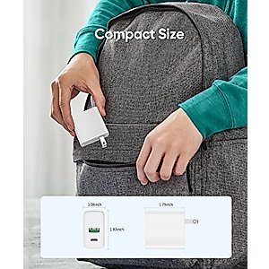 USB C Wall Charger, Dual Port 20W PD & QC 3.0 Fast Charging Block Plug Adapter Type C USB Charger Brick Compatible with iPhone 14/13/ 13 Pro Max/12/11 Pro Max, iPhone Xs/XR/X, Galaxy, Android