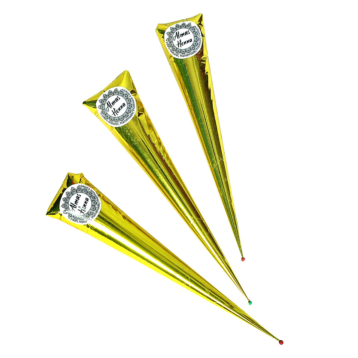 AL HASNAYN ENTERPRISES Henna Cones for women, 12 Pack, 100% natural, ready to use hair color and dye paste in henna tubes, REDDISH BROWN, 30g Each cone