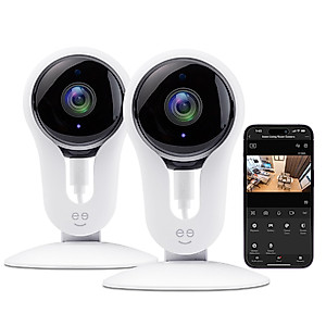 Geeni Aware 1080p Indoor Smart Home Security Camera with 2-Way Talk, Night Vision and Motion Alerts, Works with Alexa and Google Home, No Hub Required, White (2 Pack)
