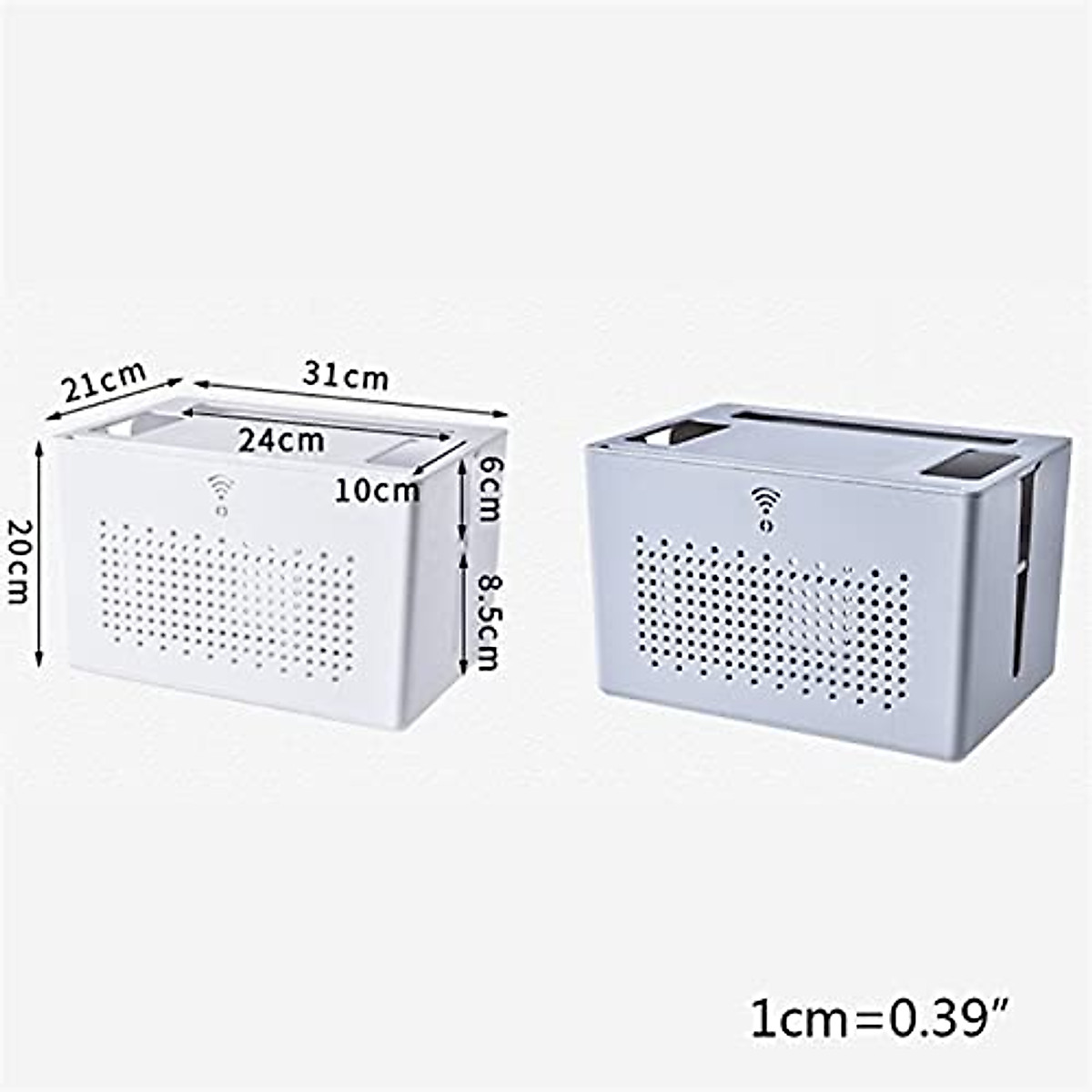YAOLUU WiFi Storage Box Double-Layer Wireless WiFi Router Storage Box Desktop Socket Wire Organizer Box TV Set Top Rack Power Strip Hidden Set-top Box Stand (Color : GY)