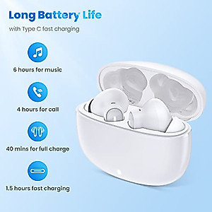 Wireless Earbuds for Google Pixel 7 Pro 6 6A, 5.2 Bluetooth Headphones Noise Cancelling Ear Buds with Mic Touch Control HiFi Stereo for iPhone 14 Pro Max Samsung Galaxy S23 Ultra S22 OnePlus 11 10T