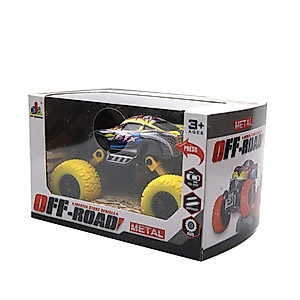 Toy Trucks for Boys Pull Back Cars for Toddlers, Alloy Toy Car Educational Toy Monster Trucks Inertia Car Toy for Boys Girls Toddler (Yellow)