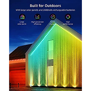 LOGUIDE Solar Rope Lights 33ft 11 Colors Changing Outdoor 100 LED Remote Twinkle Rope Tube Fairy Lights Rope Tube Lights Christmas Wedding Party Yard Waterproof(Rope Lights Multicolor)