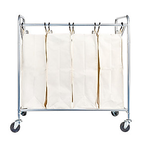 Household Essentials Four Bag Laundry Sorter, Chrome Finish