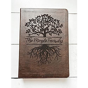 Custom Family Name ESV Journaling Bible, Tree Illustration with Personalized Family Name and Date Included in the Custom Design, Makes a Great Personalized Wedding Gift