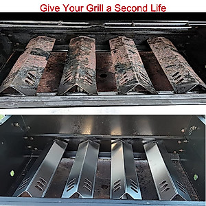 SUONA Grill Heat Plates for Dyna-glo DGF493BNP DGF493PNP-D Replacement Parts for Backyard BY14-101-001-02 GBC1440W DGB495SDP-D BHG BH13-101-099-01, Flame Tamer 15 inch, 4-Pack