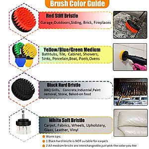 30Pcs Drill Brush Attachment Set,Drill Scrubber Brush Kit Include Scrub Pads, Sponge, Extend Attachment, Drill Cleaning Brush Attachment Set for Bathroom, Tub, Tile, Corner, Floor, Grout, Boat