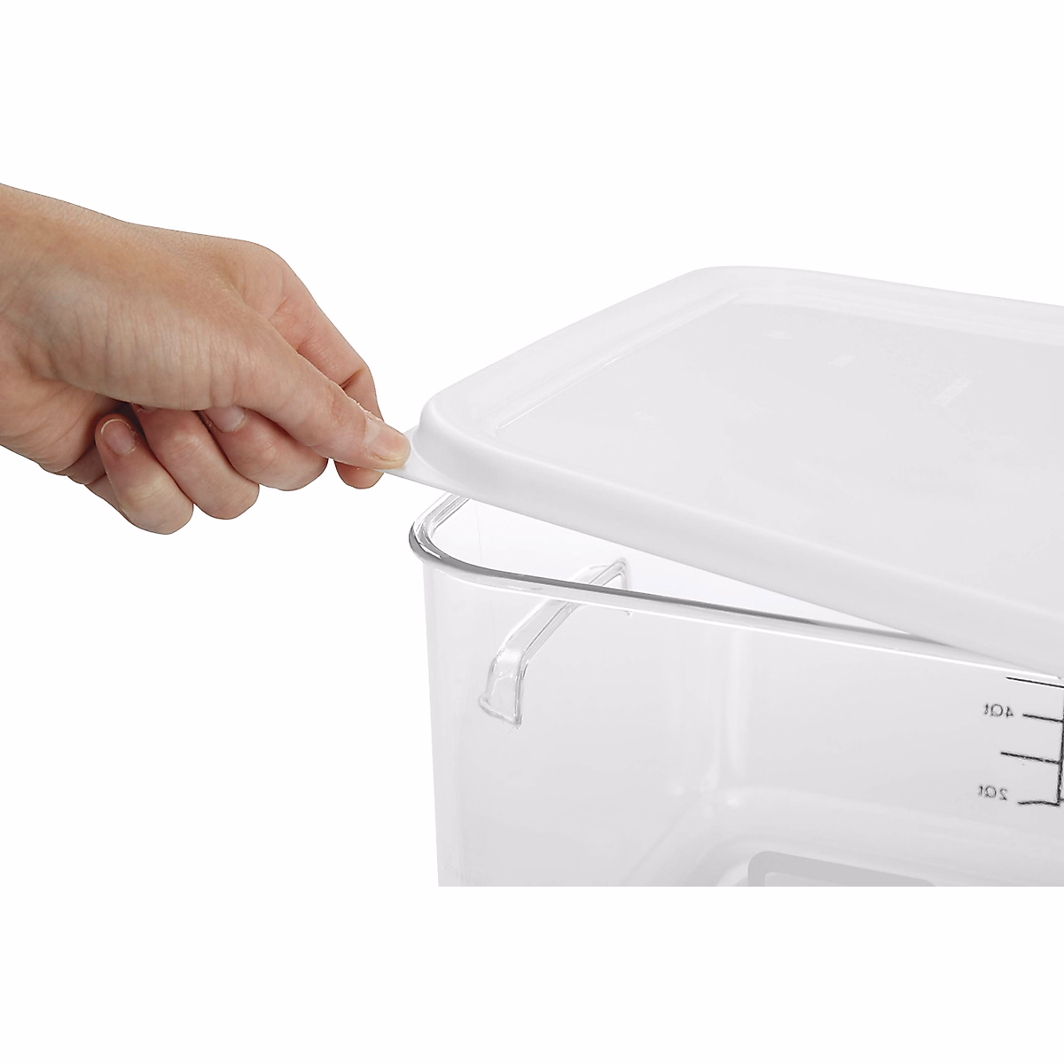 Rubbermaid Commercial Products Plastic Space Saving Square Food Storage Container For Kitchen/Sous Vide/Food Prep, 2 Quart, Clear (Fg630200Clr) (Pack of 2)