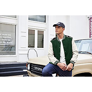 COOFANDY Mens Fashion Varsity Jackets Casual Leather Sleeves College Baseball Bomber Jacket Streetwear