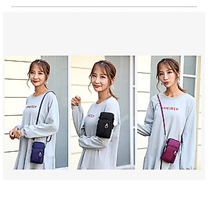 nobrand Small Crossbody Bag for Women, Black Cell Phone Purse Wallet Travel Wristlet Armband (Black)