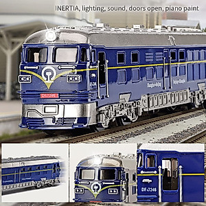 Tiny Train Toys Moved by Inertia for Kids with Sound & Light - Train Set for 3 4 5 6 Years Old Boys Girls Classic Toy Gift for Holiday, Birthdays or Christmas